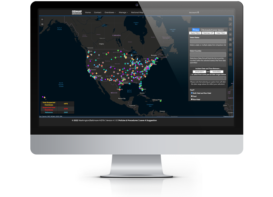 Overdose Detection Mapping Application Program